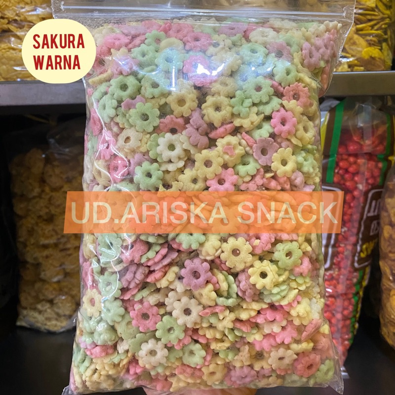 Jual SNACK Ribut Ajisan Sakura Warna 500gr ASG | Shopee Indonesia