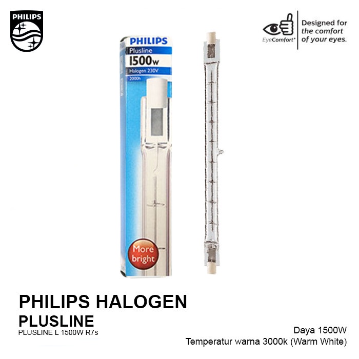Jual Philips Halogen linear lamps Plusline L 1500 W R7s Warm white ...
