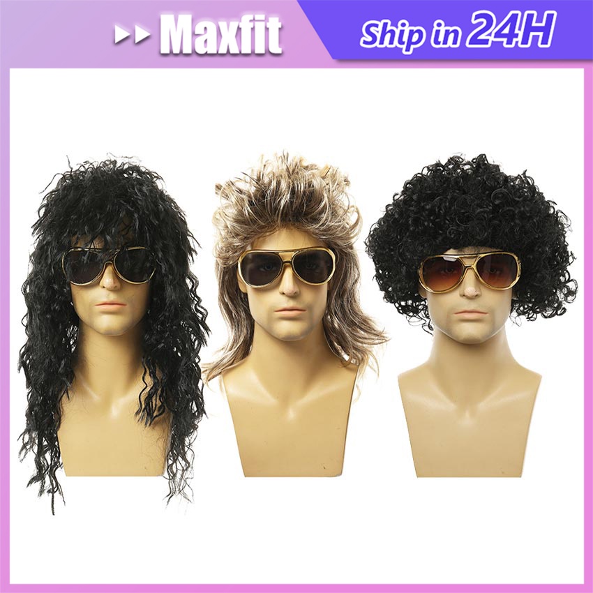 Jual Wig Punk Rock Heavy Metal Rocker Curly Long Michael Jackson Rambut ...