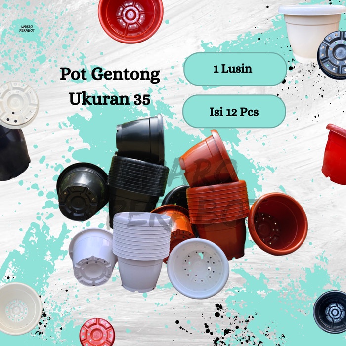 Jual GROSIR 1 Lusin Pot Gentong Ukuran 35 / Pot Besar / Pot Jumbo / Pot ...