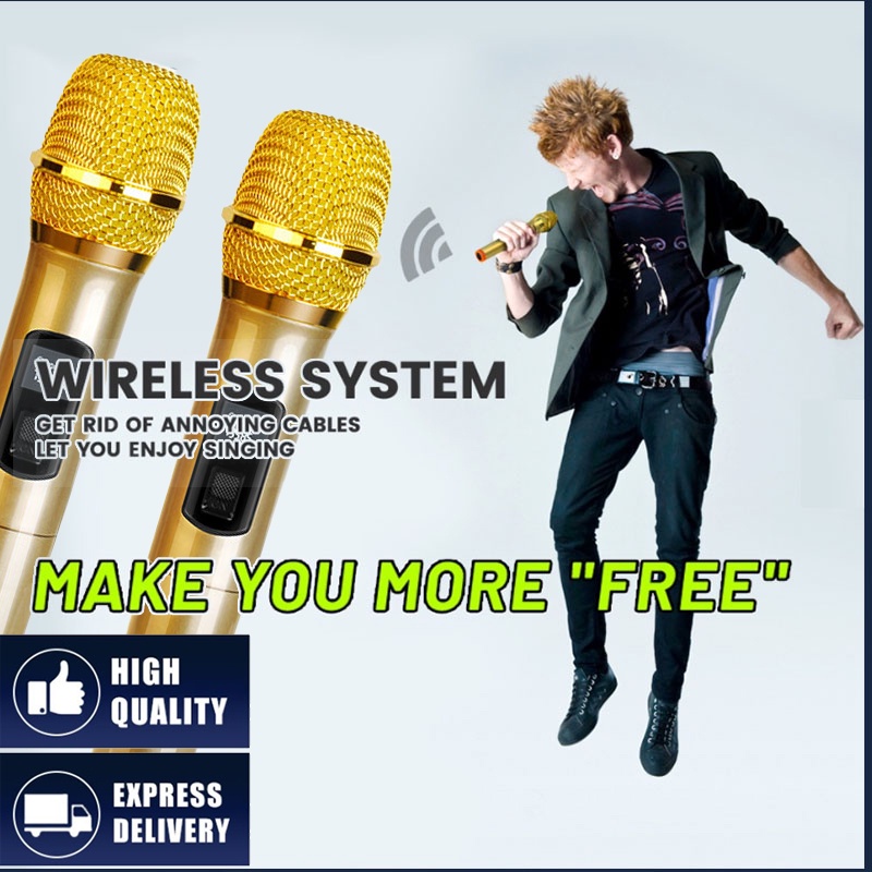 Jual Mic wireless single Profesional Wireless microphone karaoke mic ...