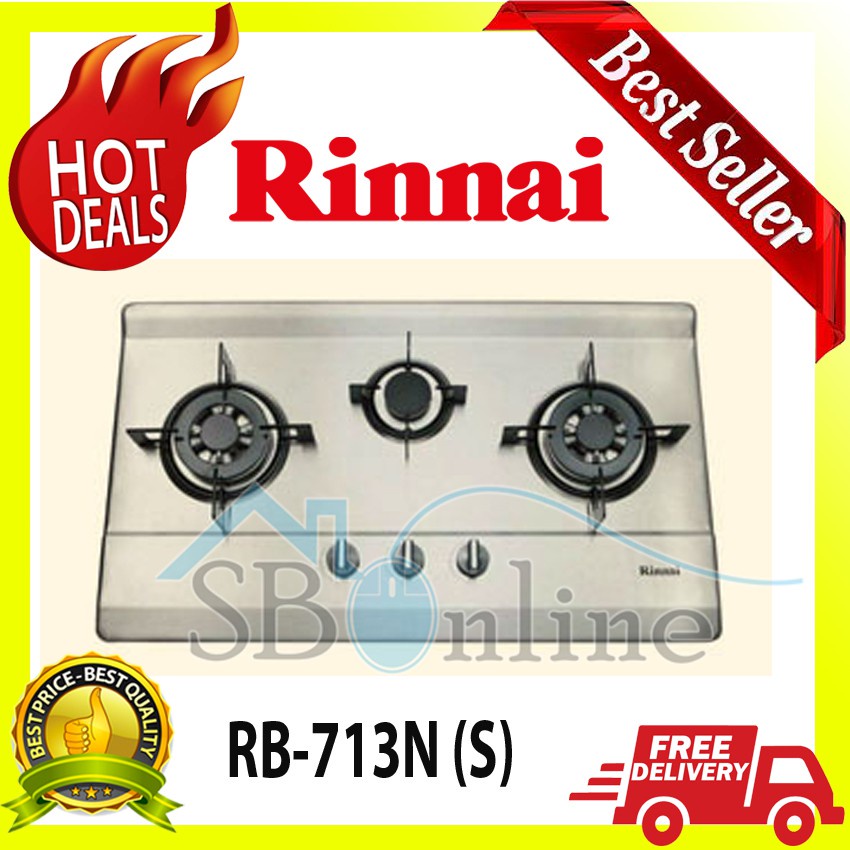 Jual Kompor Gas Tanam Built in Hob Rinnai RB-713N (S) | Shopee Indonesia