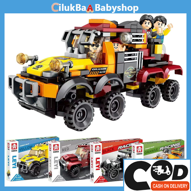 Jual 4 in 1 365pcs Mainan Anak Balok Susun Mobil Racing Set 4pcs ...