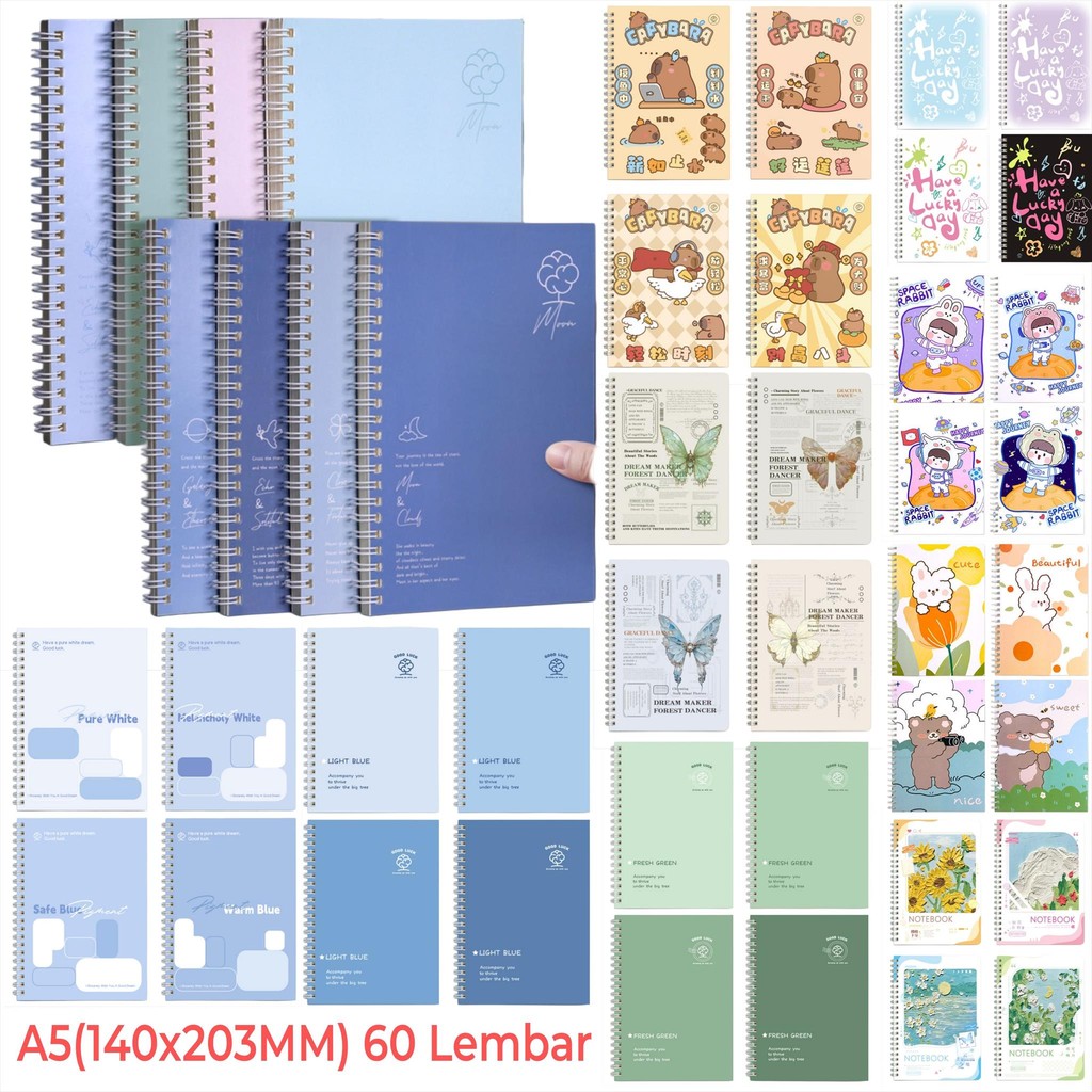 Jual MW066 Buku Notes A5 Isi 4 Spiral Notes Buku Tulis Catatan Anak ...