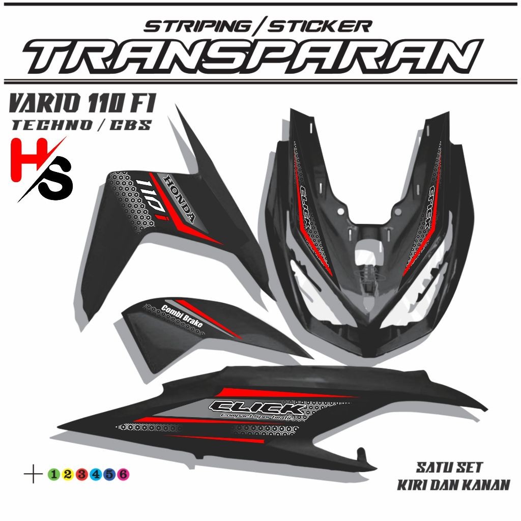 Jual STICKER STRIPING TRANSPARAN MOTOR HONDA VARIO TECHNO 110 KARBU MOTIF VARIASI TERBARU A27 ...