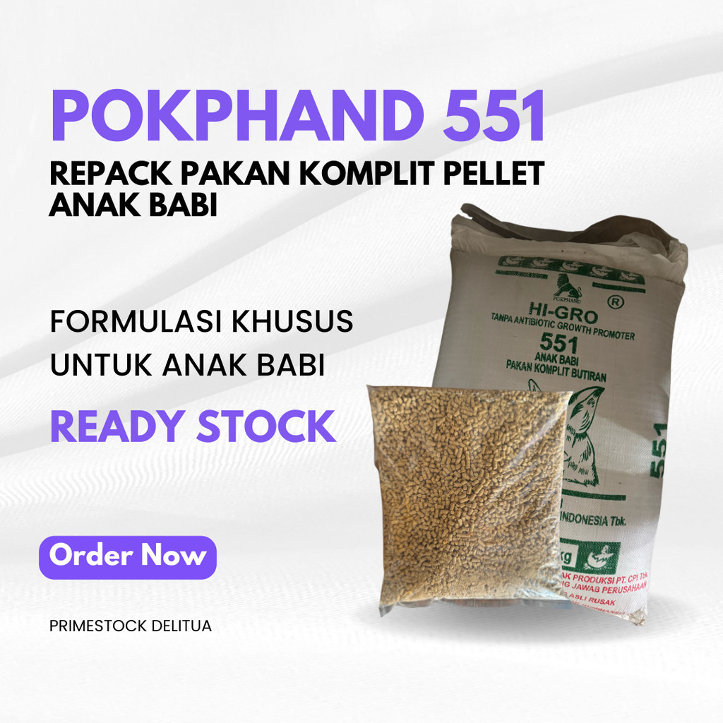 Jual Repack Pakan Pellet Anak Babi Pokphand 551 - Nutrisi Seimbang ...