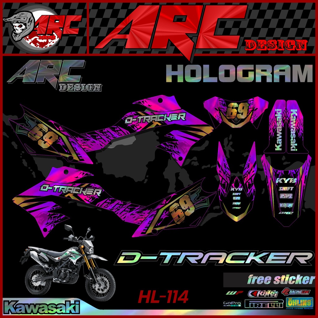 Jual (COD) Sticker Striping Hologram Motor Cross DTRACKER 150 Semi ...