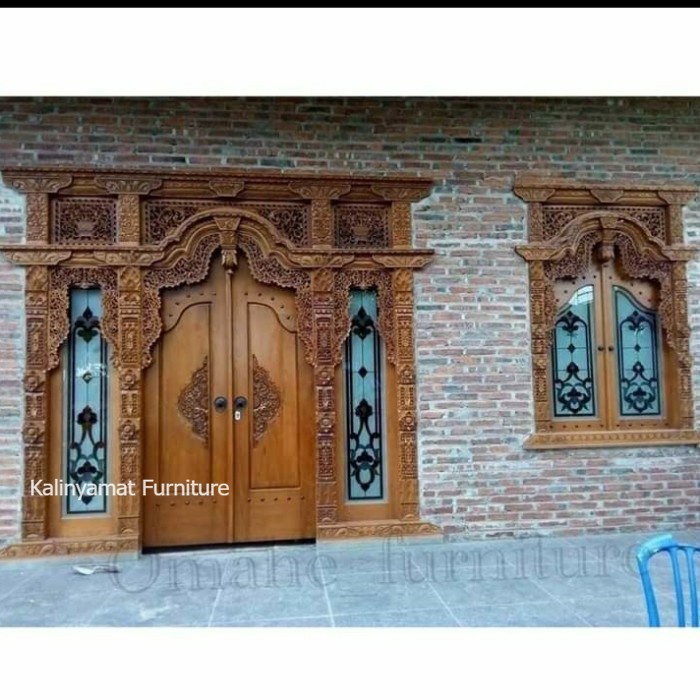 Jual kusen pintu kayu jati ukiran - pintu gebyok ukir termurah | Shopee ...