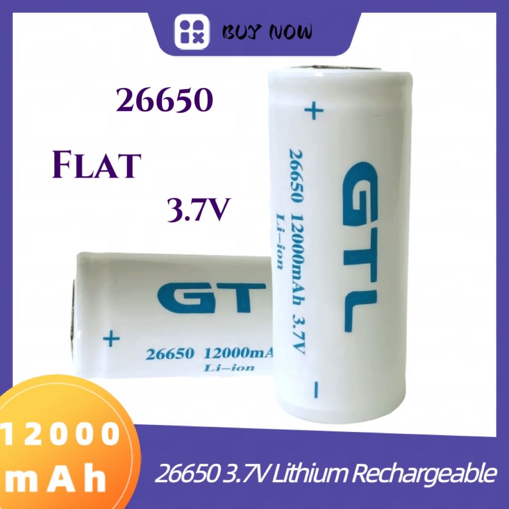 Jual GTL 26650 3.7v 12000mah 26650 Lithium Untuk baterai Senter ...