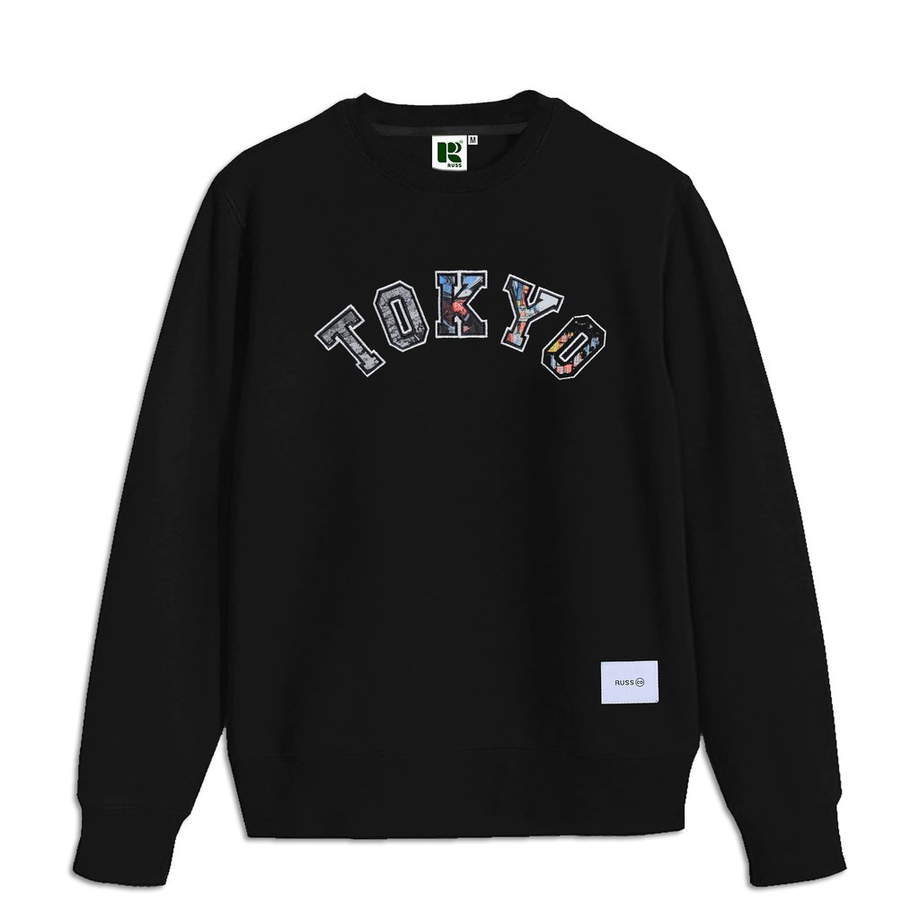 Jual Russ Sweater Crewneck Pria Tokyo Black ( Up To Big Size ) | Shopee ...