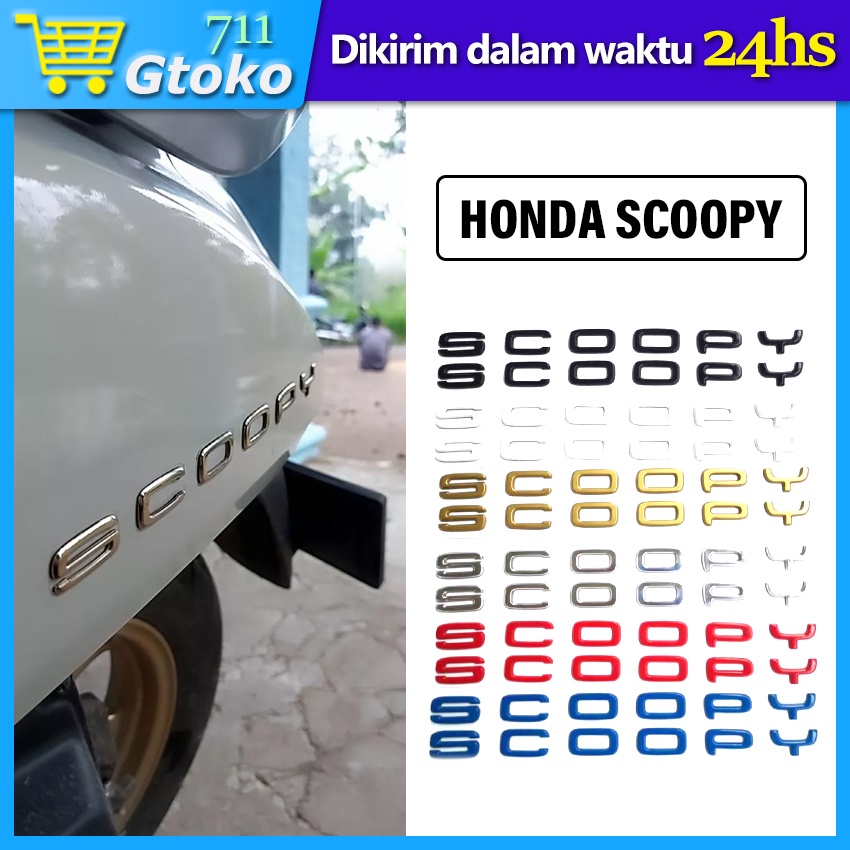 Jual Stiker Emblem Logo Scoopy Honda Tulisan Sticker Timbul Body ...