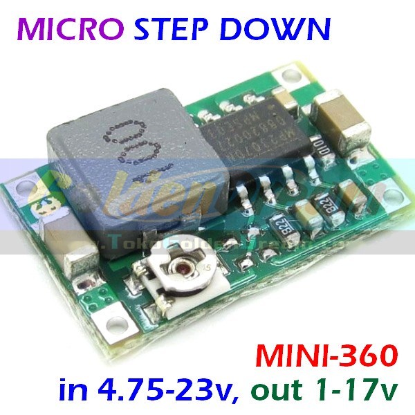 Jual Micro Step Down Super Mini 360 MP2307 DC Buck Regulator LM2596 ...