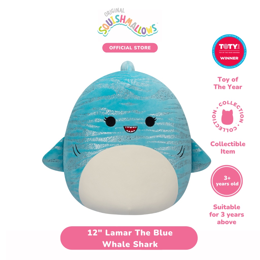 Jual Squishmallows Lamar The Blue Whale Shark 12 Inch - Boneka Ikan Hiu ...