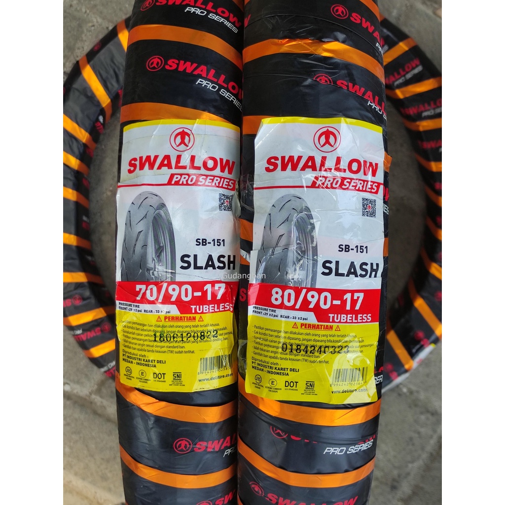 Jual ( PAKET 2 BAN - RING 17 ) SB151 SLASH 70 90 17 & 80 90 17 SWALLOW ...