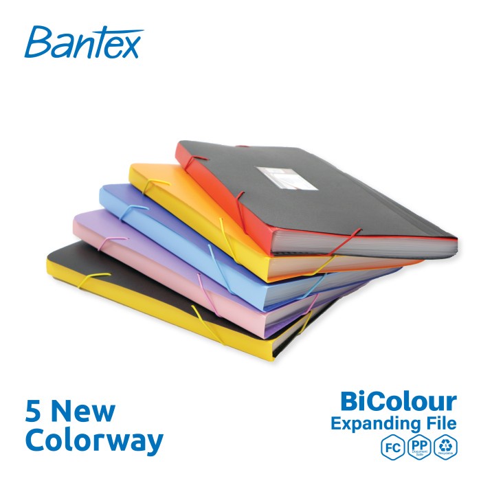 Jual Bantex Bicolour Expanding File PP Folio/F4 12 Pocket - 3601 ...