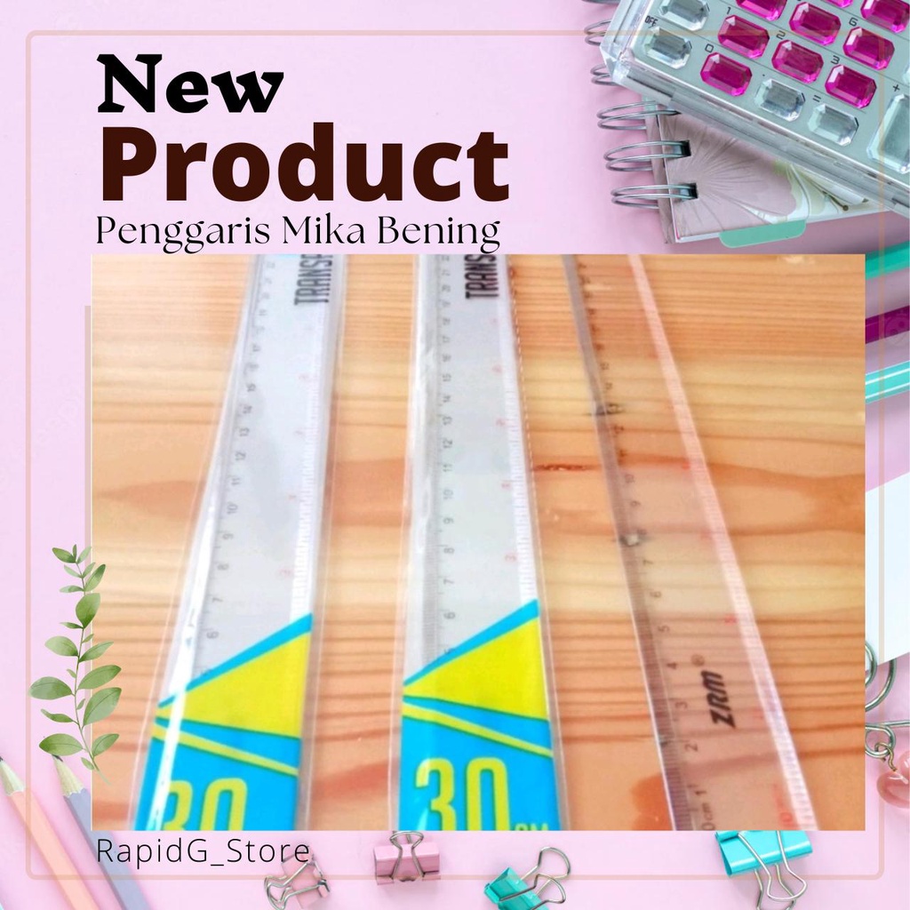 Jual MURAH 12 Pcs Penggaris Mika 30 Cm Tebal / Penggaris Plastik Tebal ...