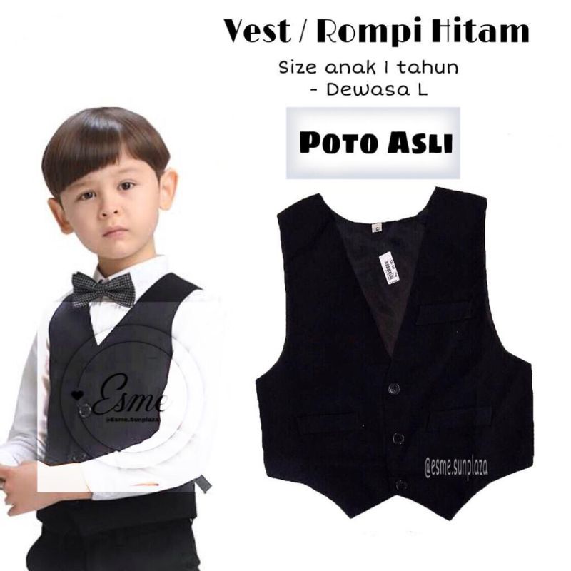 Jual ROMPI ANAK sampai DEWASA LAKI LAKI / ROMPI HITAM COWO / VEST JAS ...