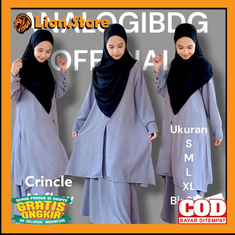 Jual ANALOGI - One Set + Rok Muslimah Turkey Hijab Outer Premium Polos ...
