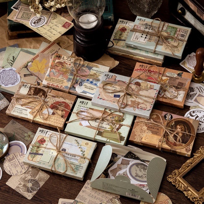 Jual Scrapbook Stickers Supplies Box Isi 60 Lembar Stiker Art Paper ...