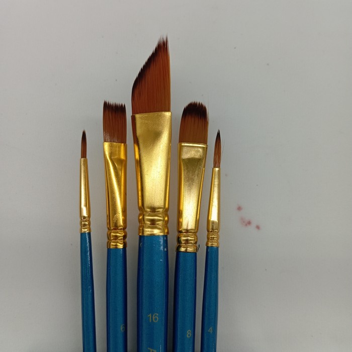 Jual Kuas Gambar Set 5 Jenis Sikat/Brush Kuas Cat Air Cat Minyak Lukis ...