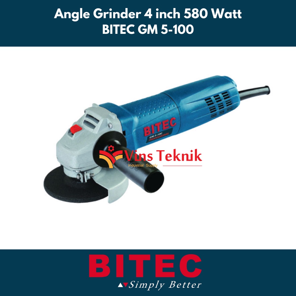 Jual Mesin gerinda 4" GM5-100 HEAVY DUTY BITEC GM 5-100 Angle Grinder ...