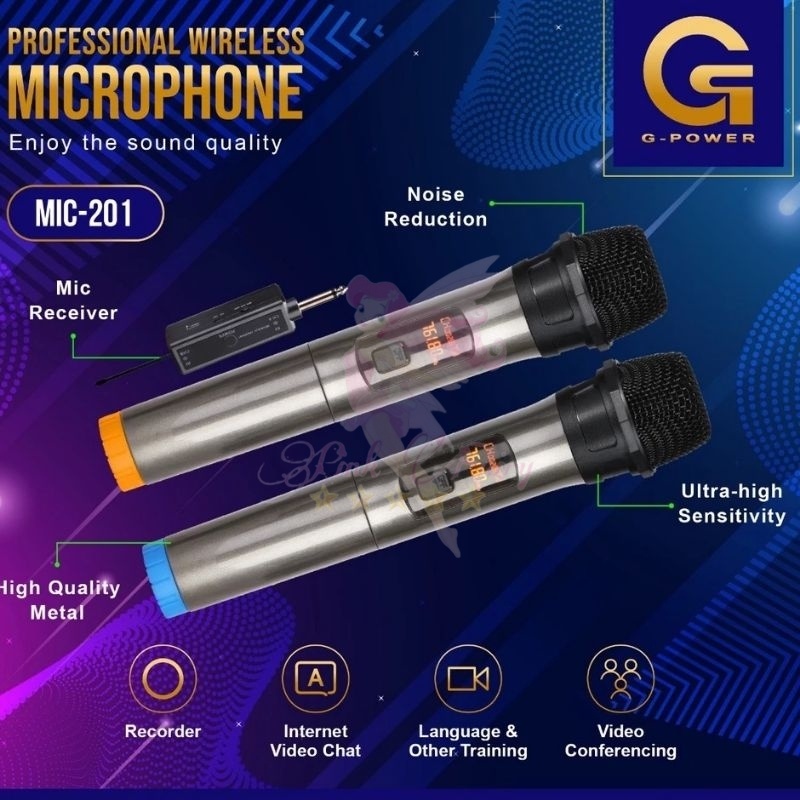 Jual G-Power M201 Wireless Microphone 2 in 1 Bluetooth MIC Karoke ...