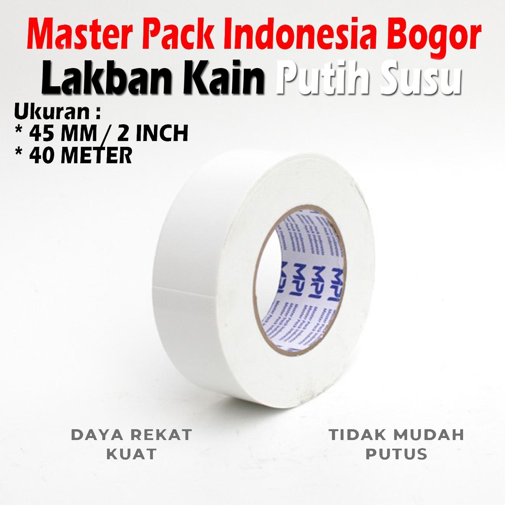 Jual Lakban Kain Putih Susu 2 INCH x 40 METER - Cloth Tape Putih Susu ...