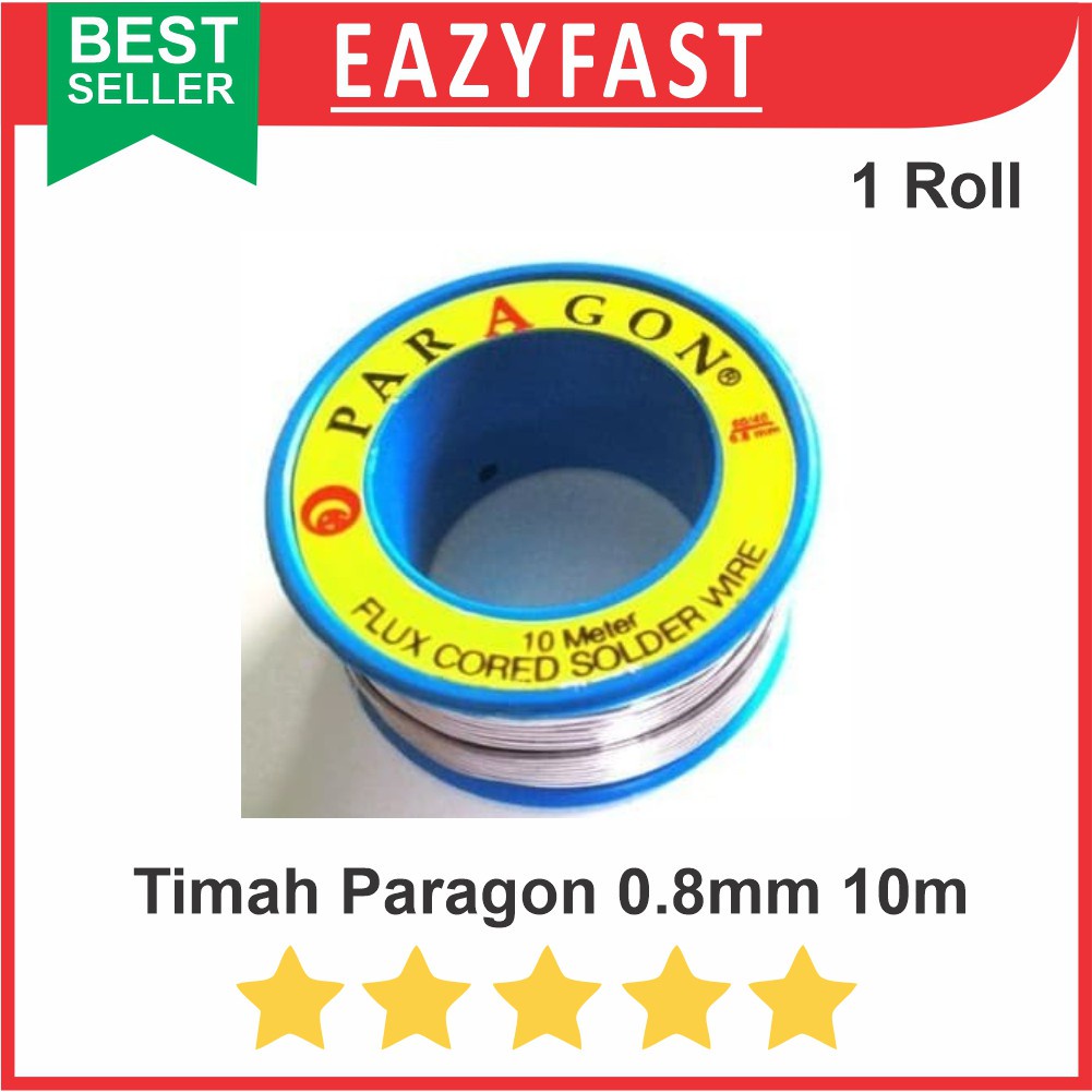 Jual Timah Paragon 10m Flux Cored Solder Wire 0.8mm 10 meter Gulung ...