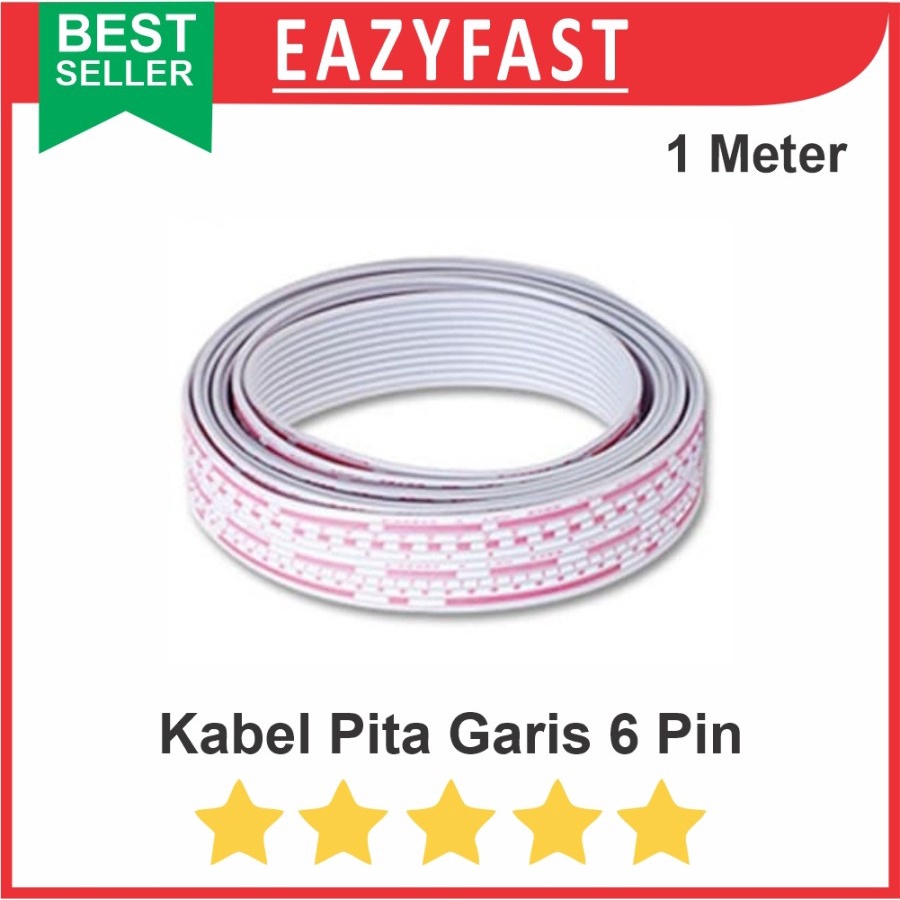 Jual Kabel Pita ISP Warna 6 Pin Baris Jalur Way Ribbon Flat Cable 1 ...