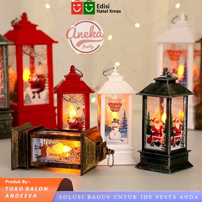 Jual Lentera Lilin Natal 13 cm / Lampu Led Lilin elektrik Souvenir ...