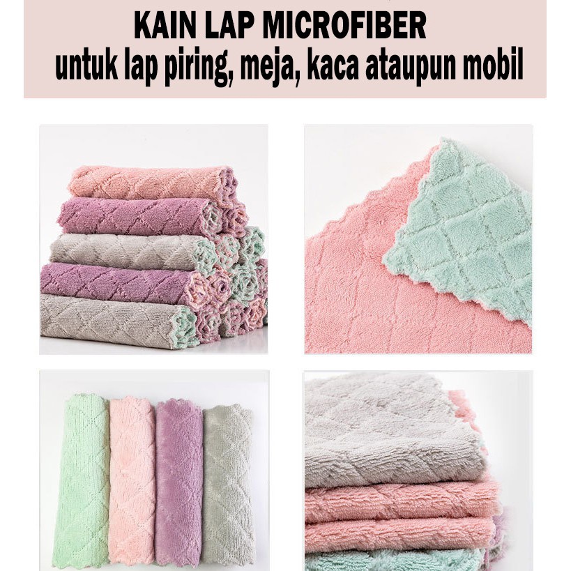 Jual Kain Lap Microfiber Serbaguna Piring Meja Kaca Mobil | Shopee ...