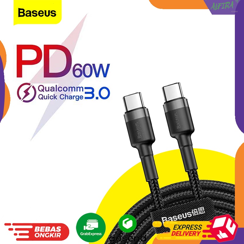 Jual Baseus Kabel Data 60W 20V 3A Type C To C PD Fast Charging QC3.0 1M ...