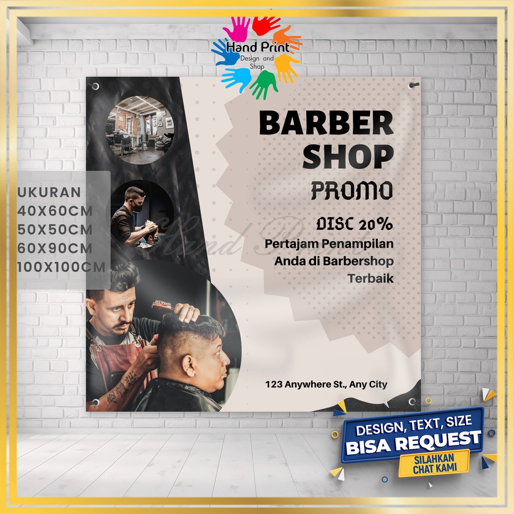 Jual SPANDUK / BANNER / MMT Vintage Barbershop Pangkas Rambut Cukur ...