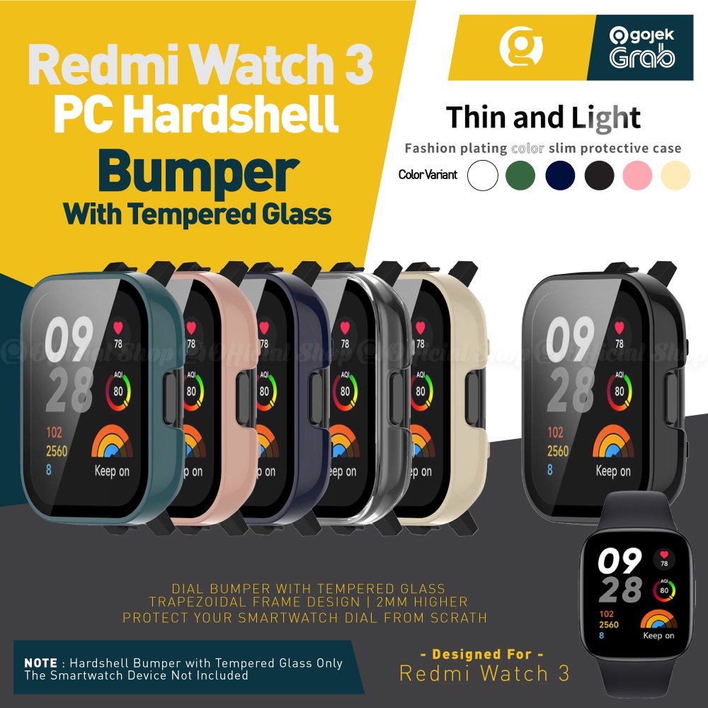 Jual Hard Case PC Bumper 2in1 for Redmi Watch 3 with Tempered Glass ...