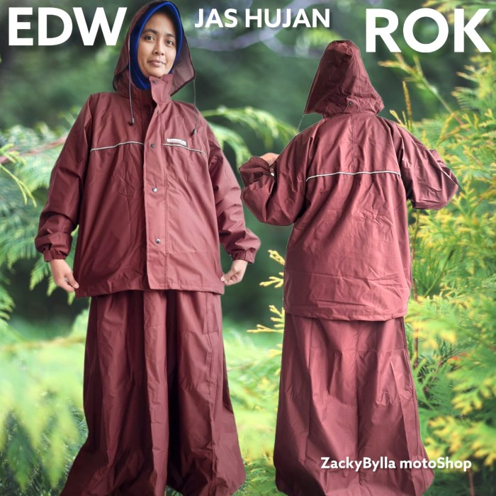 Jual Jas Hujan Rok Wanita Edelweiss Bahan Taslan Balon Waterproof ...