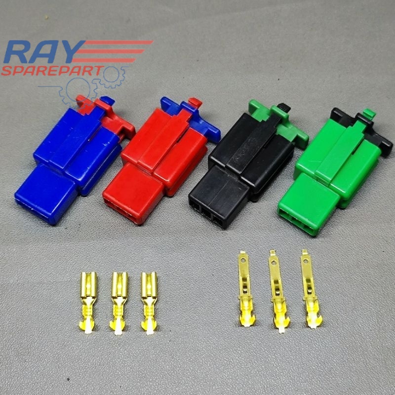 Jual SOKET SAMBUNG 3 PIN + SKUN KECIL MINI / SOCKET KONEKTOR KABEL ...