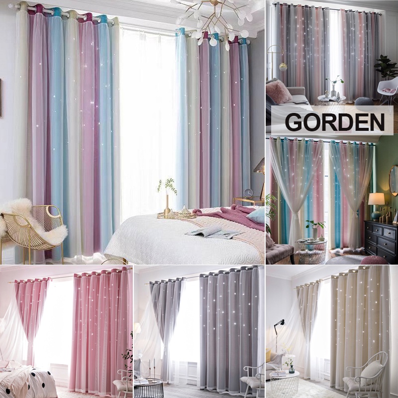 Jual Gorden Jendela 90% Blackout vitrase gorden polos gorden coquette ...