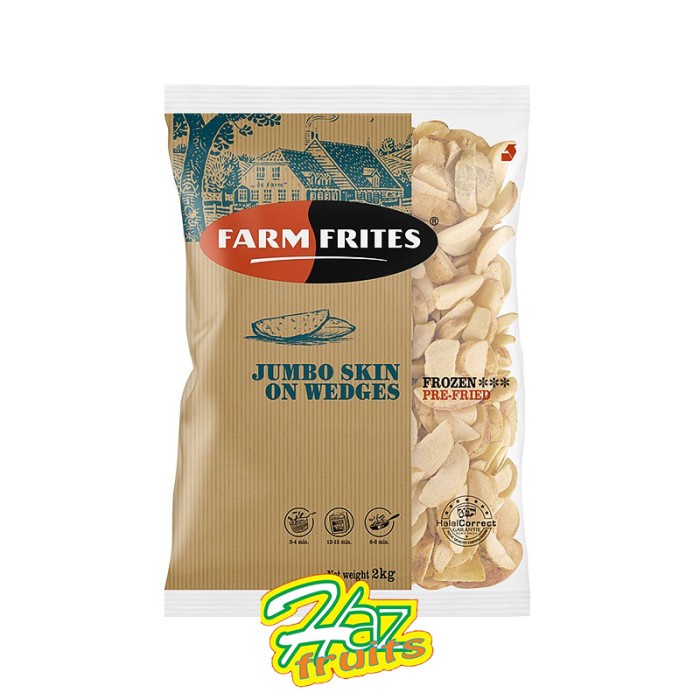 Jual Farm Frites Jumbo Wedges Skin On 2Kg ( 1 Ctn 6 x 2kg ) | Shopee ...