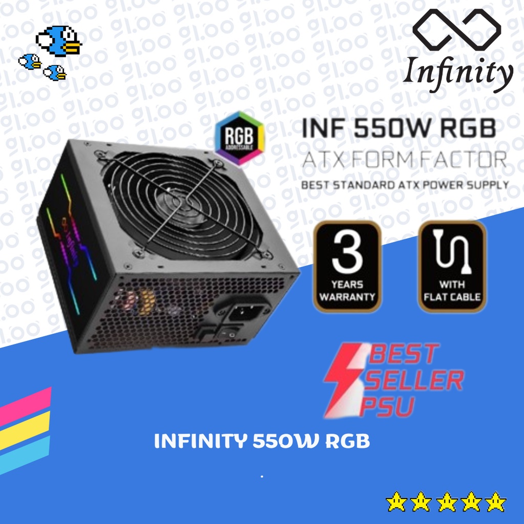 Jual Infinity Striker Power RGB 550 Watt 80+ Bronze Power Supply | PSU ...