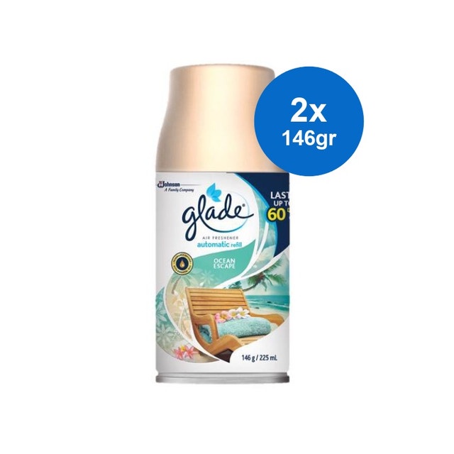 Jual Glade Matic Spray Air Freshener Ocean Escape Refill 146 gr / 225 ml x 2 | Shopee Indonesia