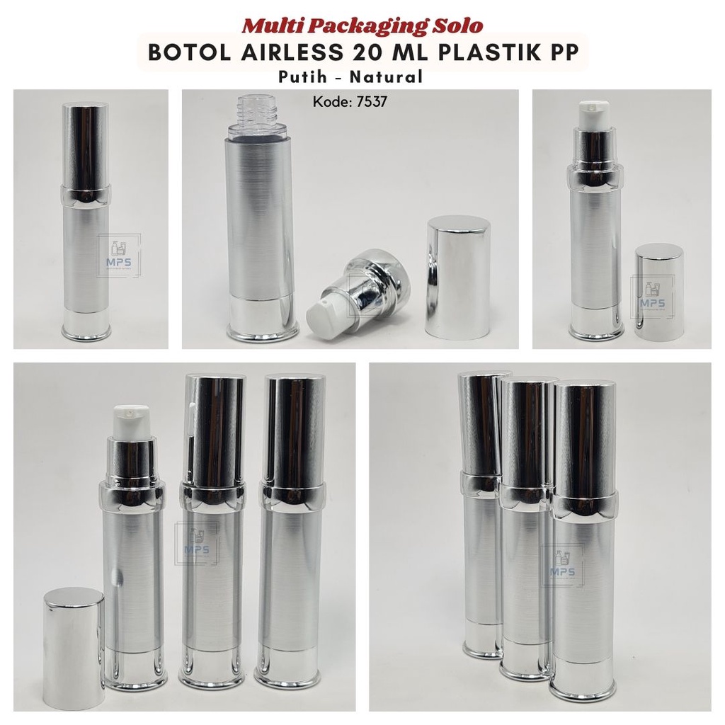 Jual Botol Vaccum Airless 20 Ml Bulat Acl Silver Im / Botol Acrilic ...