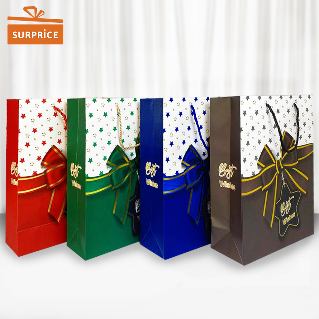 Jual Surprice Paper Bag Ribbon Wishes 26x32x10cm / Goodie Bag / Paper ...