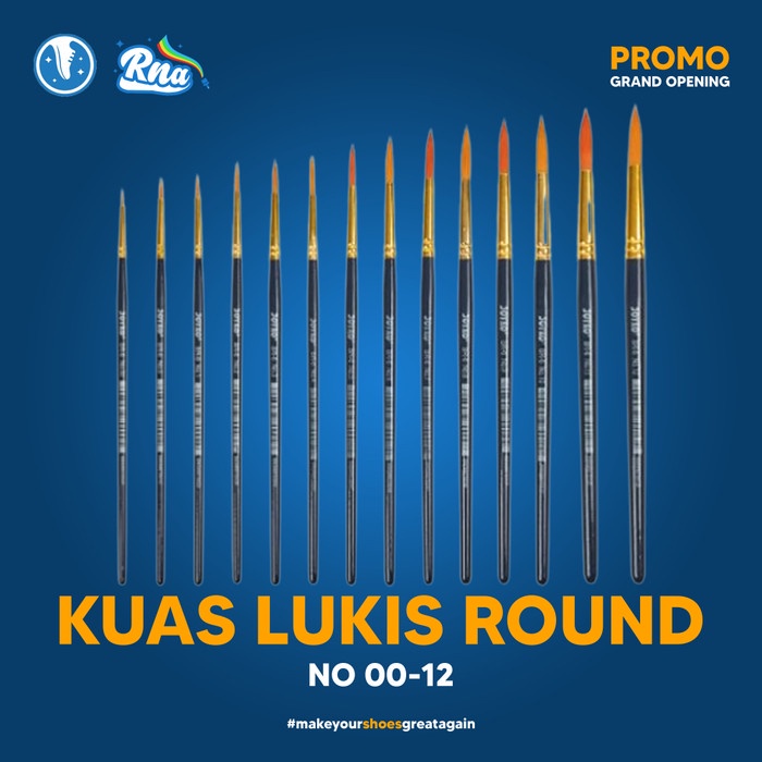 Jual Kuas lukis round joyko original paint brush BR-6 uk 00 - 12 ...