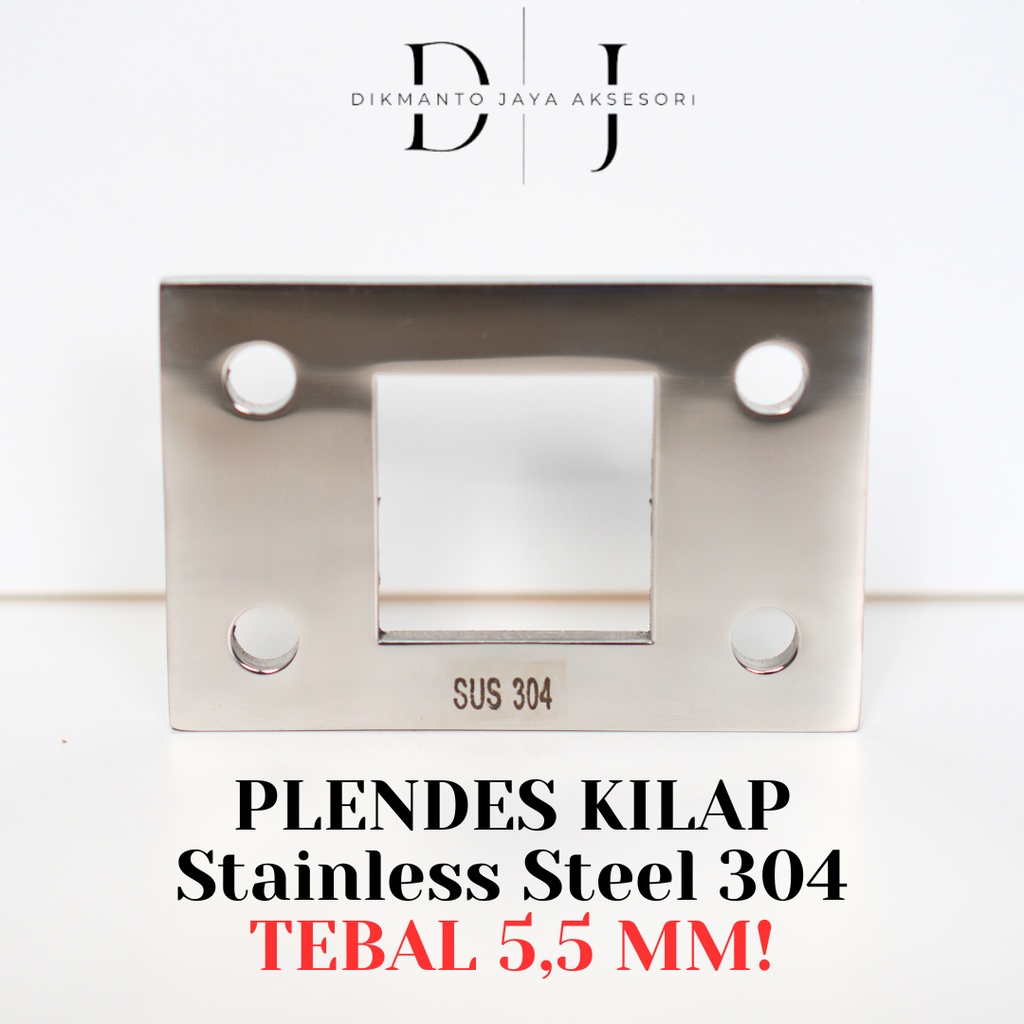 Jual KHACA - Plendes / Tapak Tiang Railing Hollow 4x4 SUS304 - Kilap ...