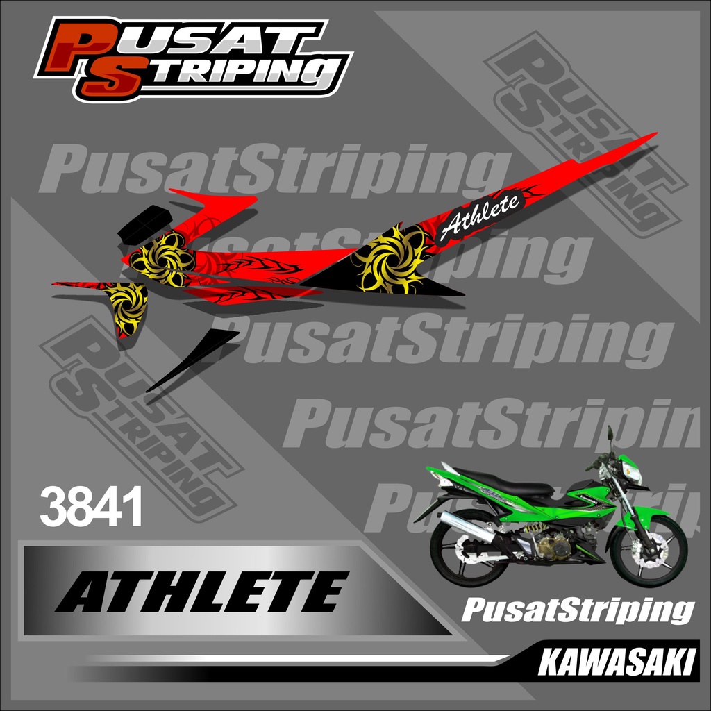 Jual 3841 STRIPING STICKER MOTOR ATHLETE KAWASAKI LIS DESIGN TRIBALL ...