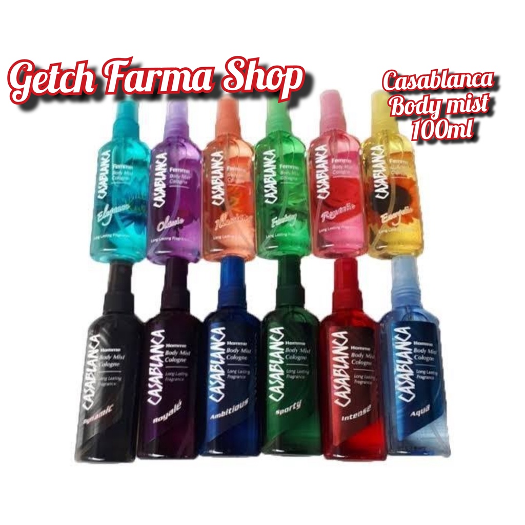 Jual Parfum Casablanca Body Mist Cologne 100ml ORIGINAL-BPOM | Shopee ...
