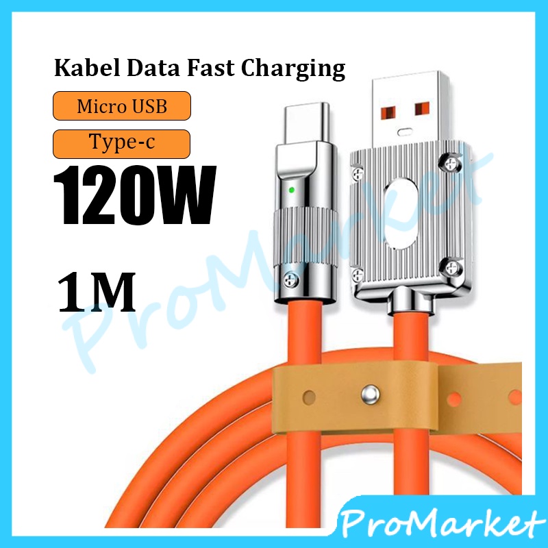 Jual 120W Kabel Data Fast Charging Micro USB Type-C Cable iPhone IOS ...