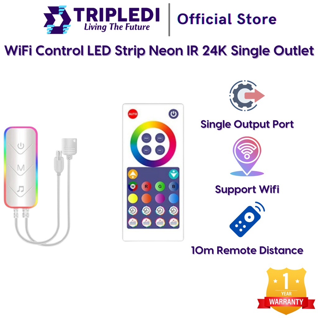 Jual TRIPLEDI Remote Control Wireless WiFi LED Strip Neon Flexible SMD ...