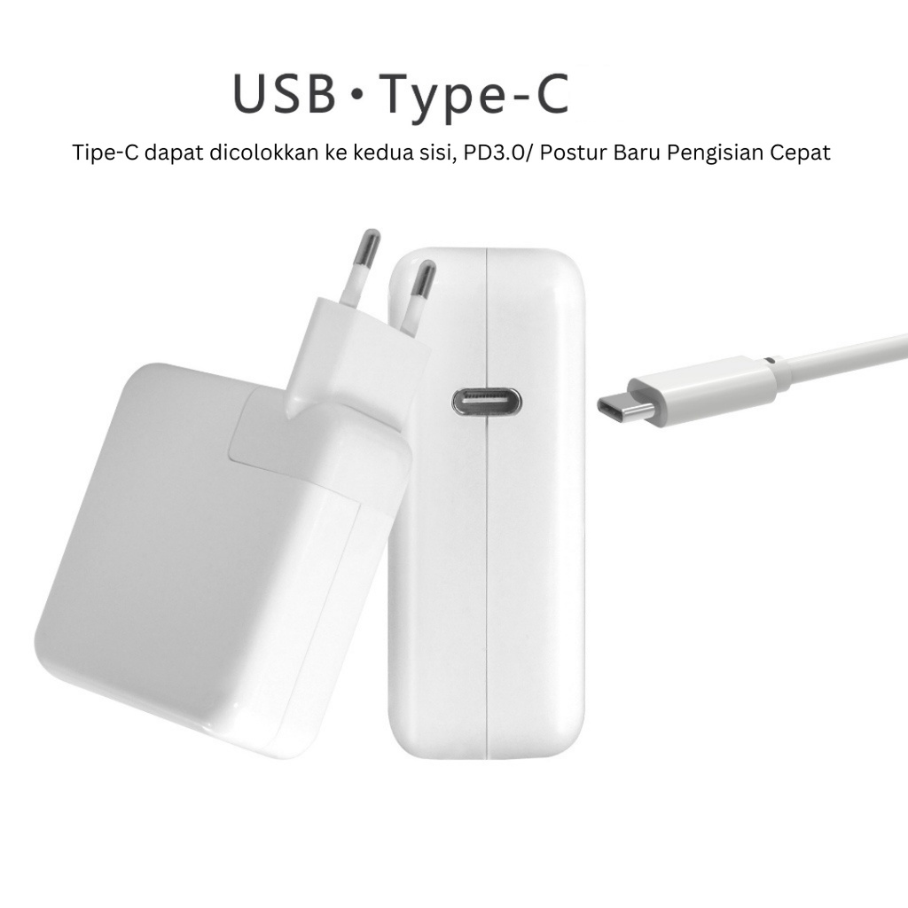 Jual Charger MacBook Pro 13" Air 2018 Adaptor 30W 61W USB Type C Cable ...