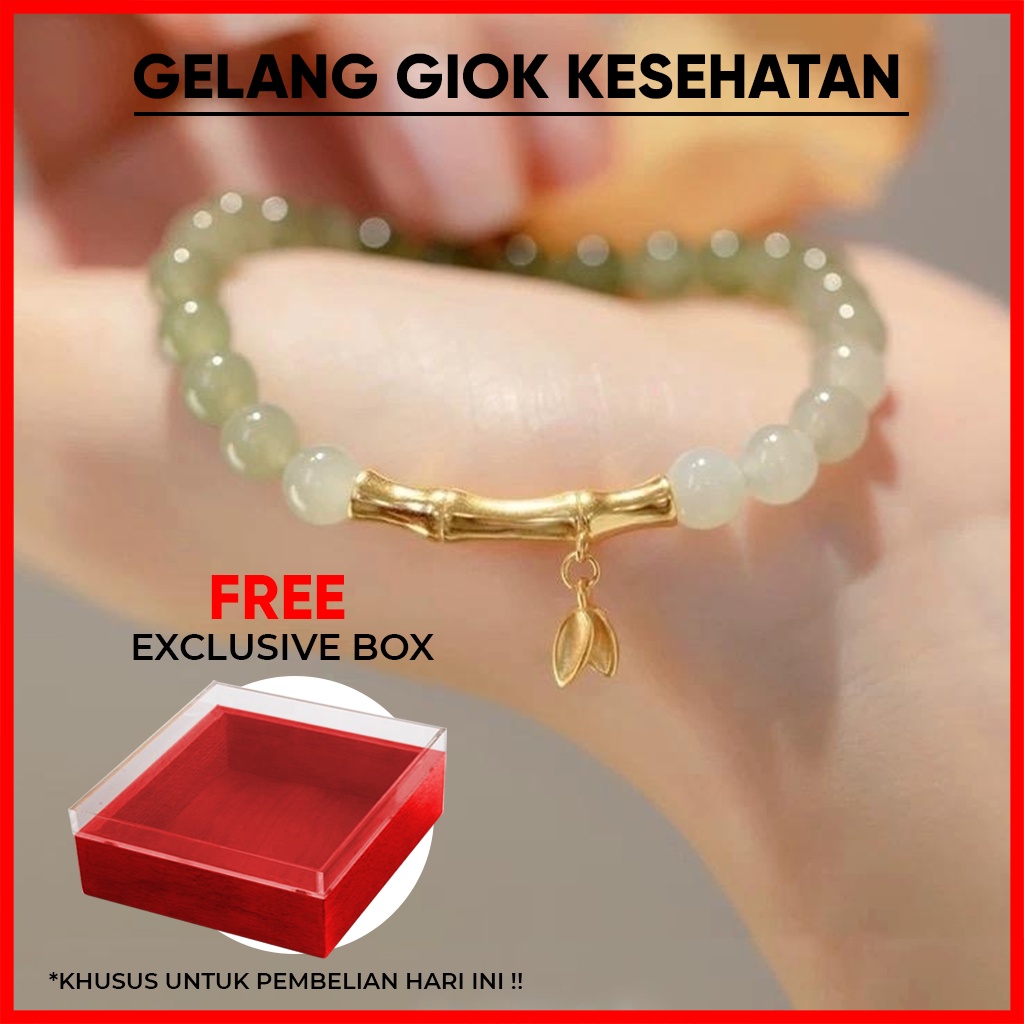 Jual Wearmoura Gelang Giok Karet Bambu Hijau Titanium Perhiasan ...